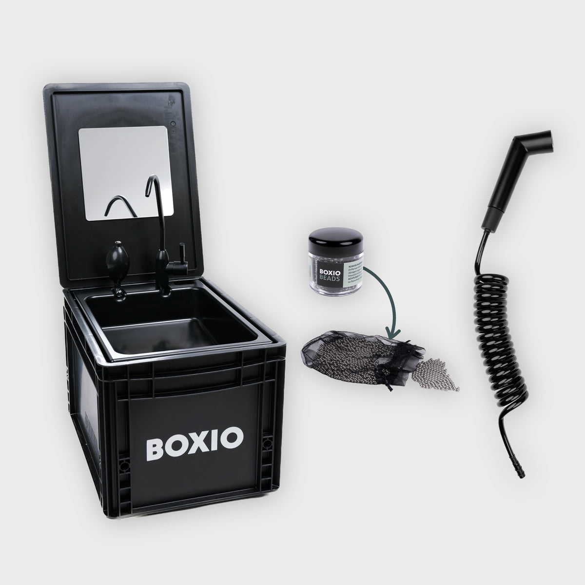 BOXIO WASH PLUS I Camping Washbasin with Accessories