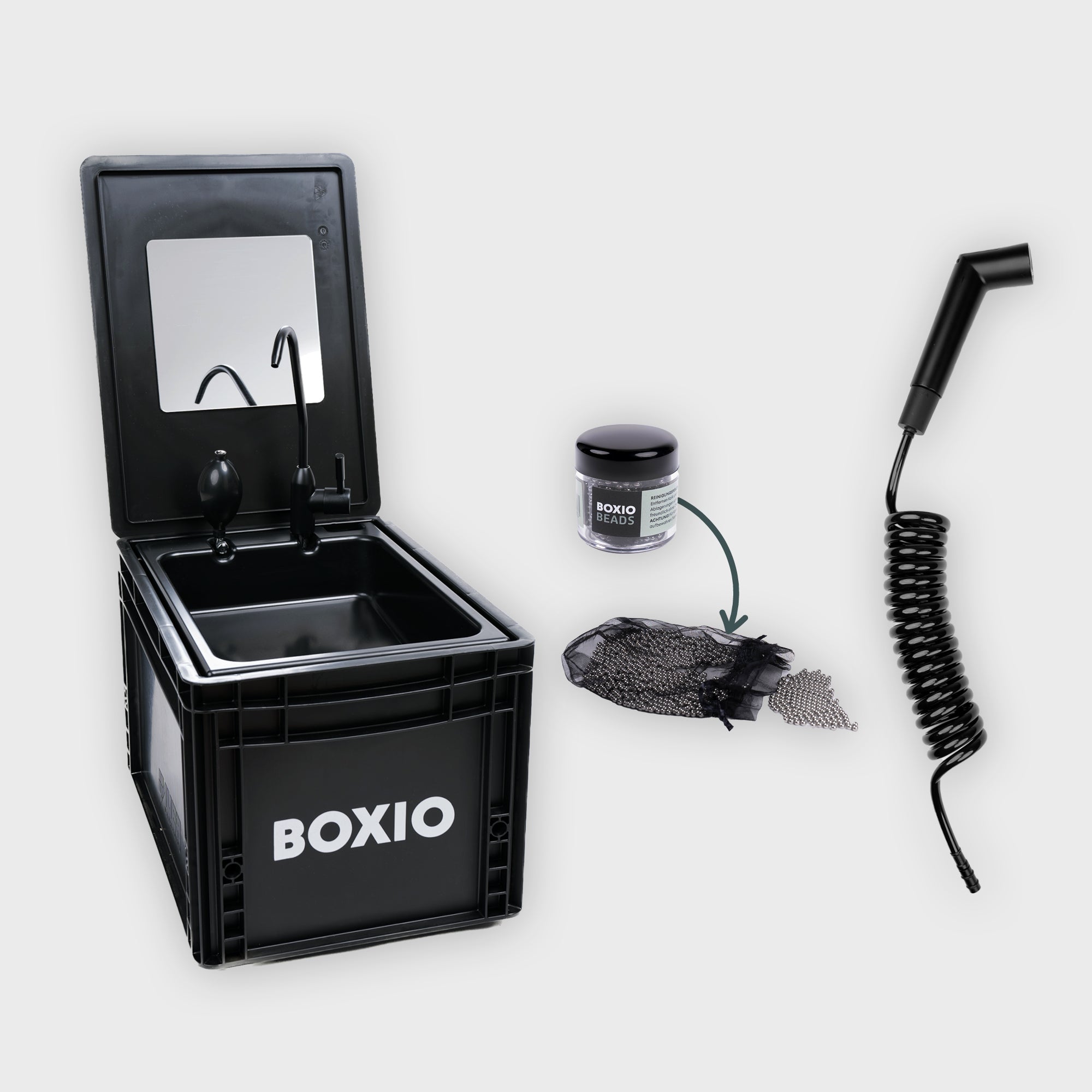 BOXIO WASH PLUS I Camping Washbasin with Accessories